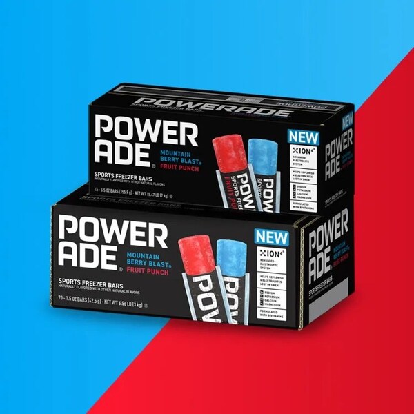 Powerade Freezer Pop, Regular, Fruit Punch/Mountain Berry Blast 61382GR ...