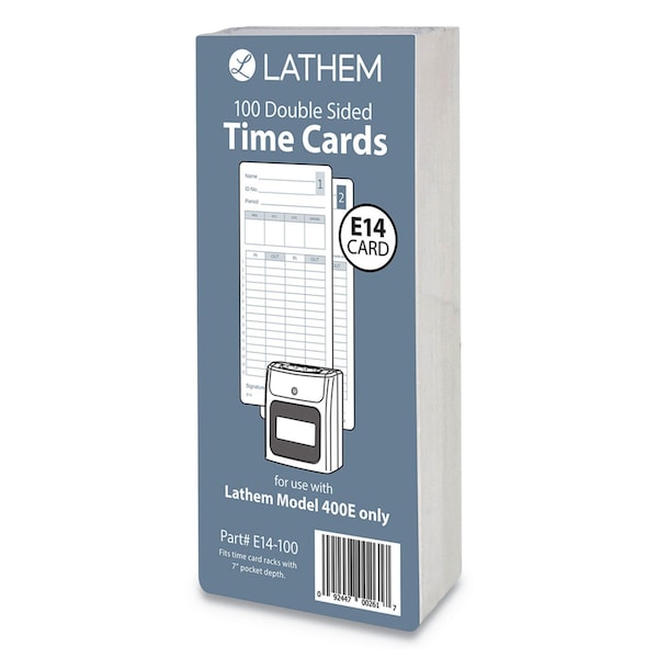 Lathem Time E14-100 Time Cards, Bi-Weekly/Monthly/Semi-Monthly/Weekly ...