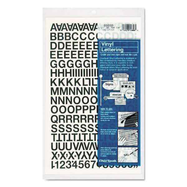 Chartpak Press-On Vinyl Self-Adhesive Numbers and Uppercase Letters, 0 ...