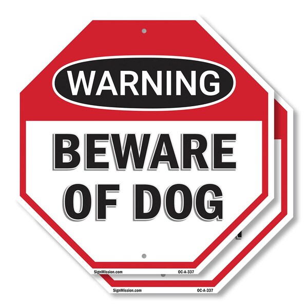 Signmission Warning Beware of Dog, 10 inch X 10 inch, Aluminum Metal ...