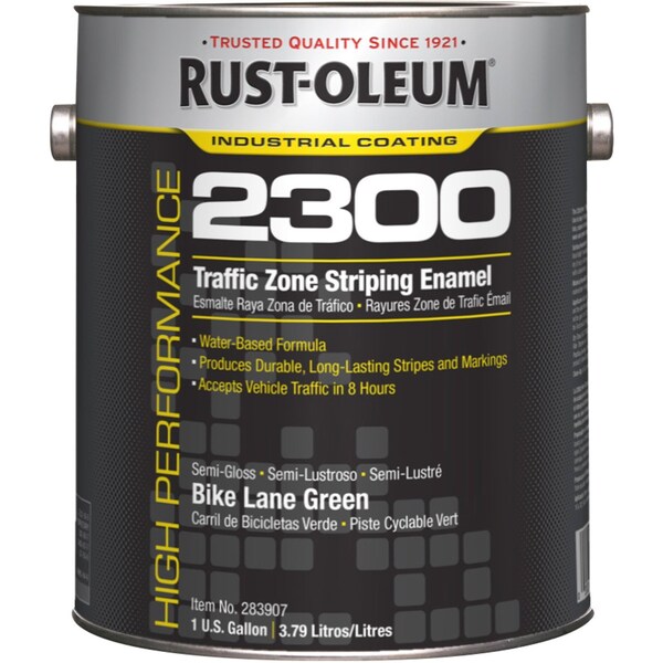 Rust-Oleum Traffic Zone Striping Paint, 1 gal., Bike Lane Green, Water ...