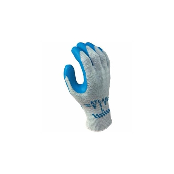 Showa ATLAS 300 Latex Coated Fingertips/Palm Gloves, Small, Blue/Gray ...