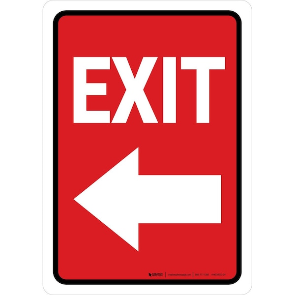Creative Safety Supply Exit Sign, Vinyl and permanent pressure ...
