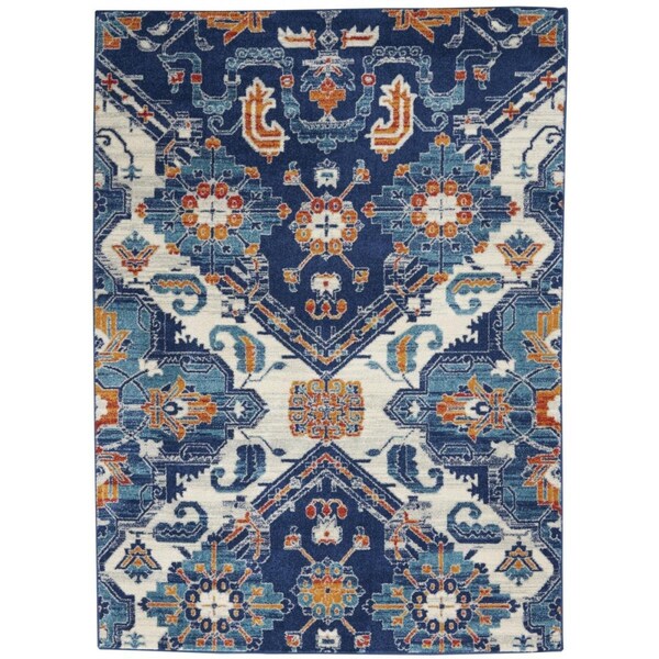 Palacedesigns 5 x 7 ft. Blue & Ivory Persian Patterns Area Rug - 5 x 7 ...