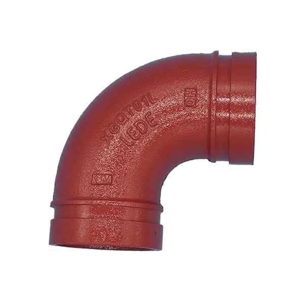 Industrial Choice Groove 90 Elbow Standard Radius Red Painted 2.5 inch ...