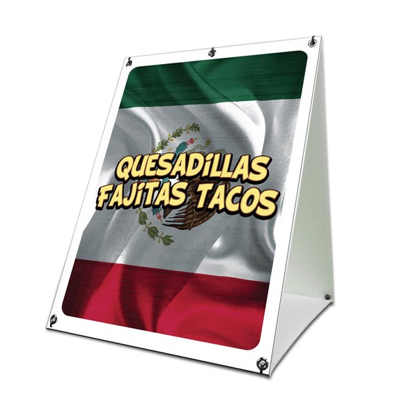 Signmission Quesadillas Fajitas Tacos, 24 Inch x 18 Inch A-frame Yard ...