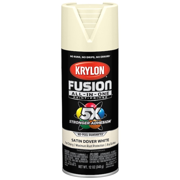 Fusion All-In-One 12 Oz Krylon Dover White Paint & Primer Spray Paint ...