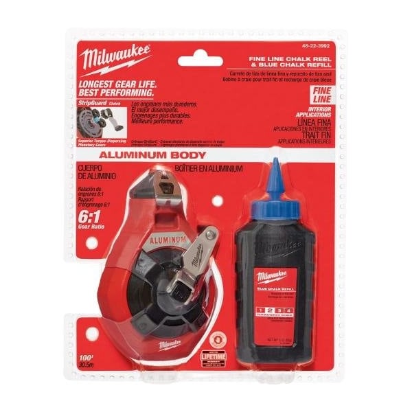 Milwaukee Tool Chalk Line Reel, Braided, 100 ft L 48-22-3992 | Zoro
