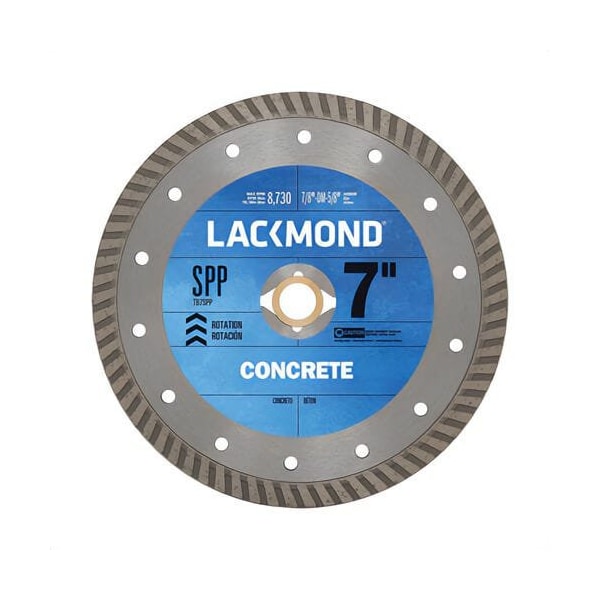 Lackmond Turbo Diamond Blade, 7 in dia Blade, 0.09 in W, 7/8 in, DM, 5/ ...