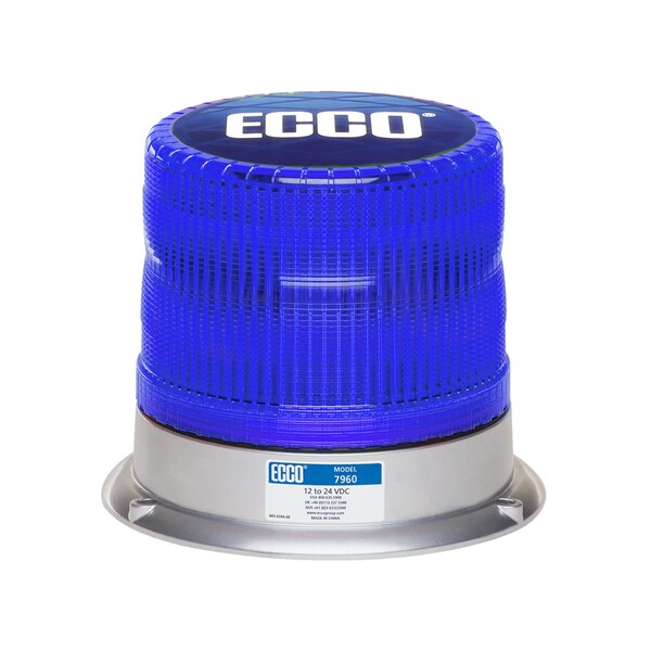 Ecco Led Beacon, 12-24Vdc, 11 Patterns, Blue 7960B | Zoro