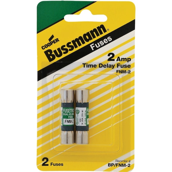 Eaton Bussmann 2A Fusetron FNM Cartridge General Purpose Time Delay ...