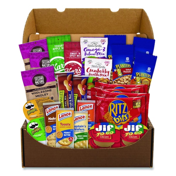 Snackboxpr On The Go Snack Box, 27 Assorted Snacks, 1 PK 70000009 | Zoro