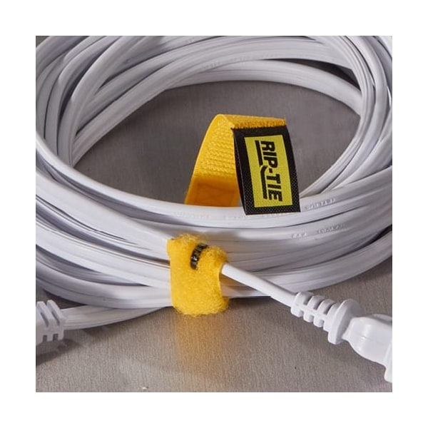 Rip-Tie Cable Tie Strap, 6 in L, 1-1/2 in Max Bundle Dia., White, Nylon Tie, 90 lb Strength, 100 ...