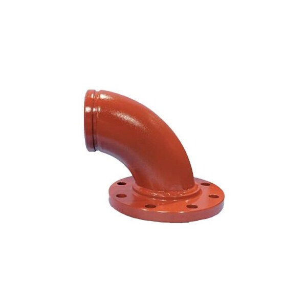 Industrial Choice Groove by 150 lb Flange 90 Degree Elbow SCH40 3 inch ...