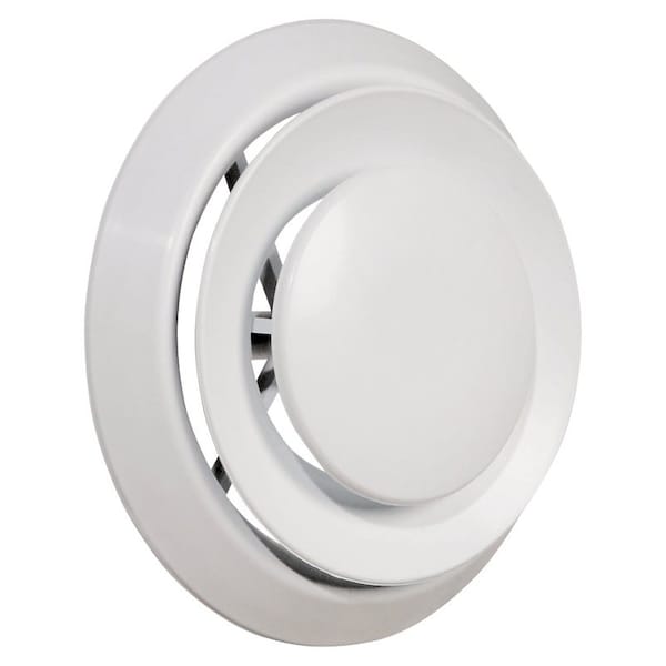 Imperial Premium Round Air Diffuser with Collar, Steel, White DR-08 | Zoro