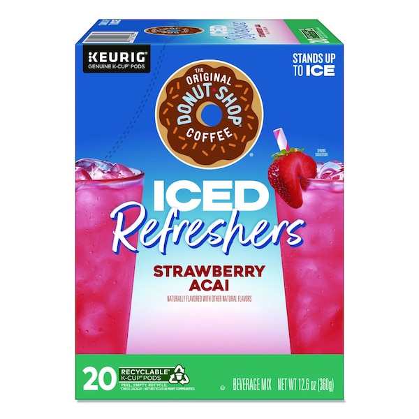 Origdonut ICED Refreshers K-Cup Pods, Strawberry Acai, 20/Box, 20PK 237 ...