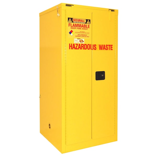 Securall Hazardous Waste Drum Storage Cabinet, 60 Gallon, 1 Shelves, 31 ...