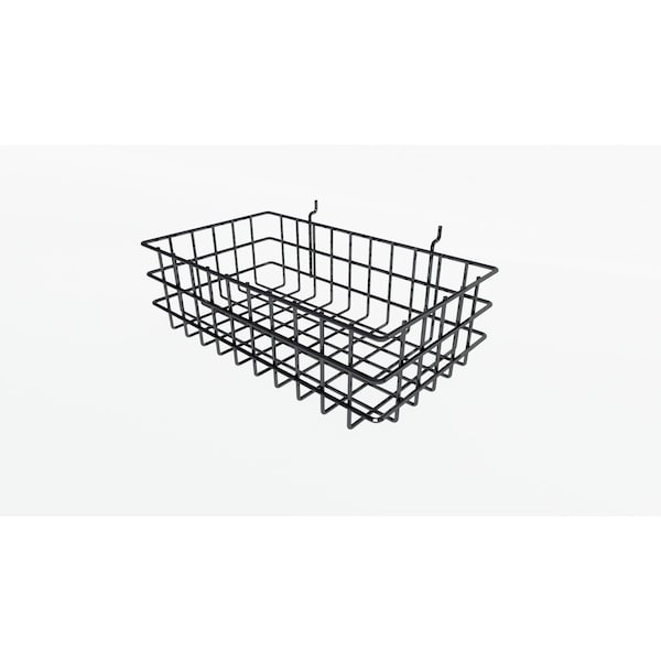 Angola Wire Products Pegboard or Slat Wall Wire Basket, Black Powder ...
