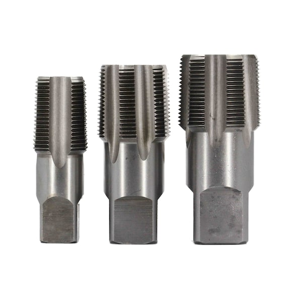 Drill America 3 Piece Carbon Steel NPT Pipe Tap Set (1" 1-1/4" and 1-1/ ...