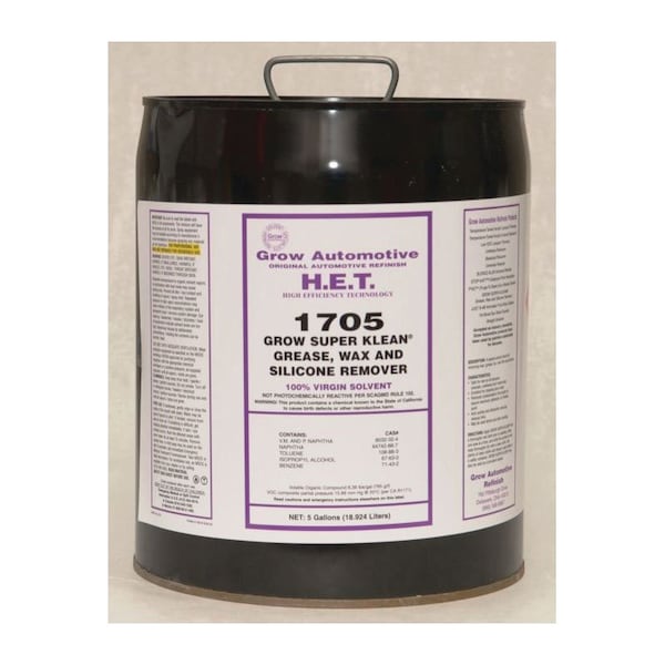 Grow Automotive Super Klean Wax and Grease Remover, 5 Gallon Pail 1705 ...