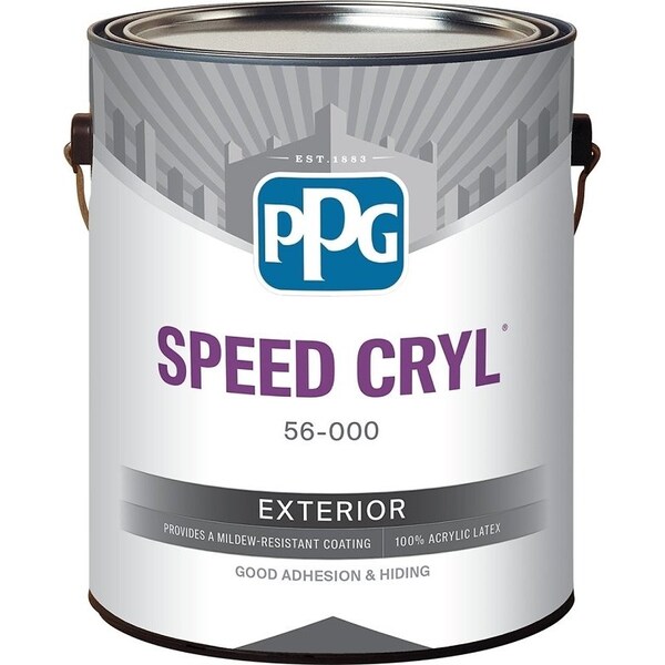 Ppg SPEED CRYL 56-110XI-01 Exterior Paint, Flat, Pastel Base/White, 1 ...