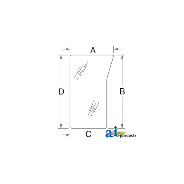 A & I Products Glass, Windshield, Lower (RH) 26" x17" x4" A-3C581-70520 ...