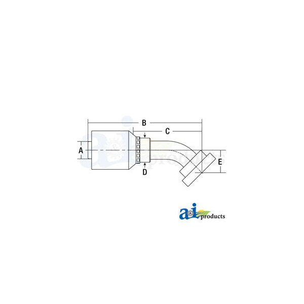 A & I Products HW-C62 Code 62 Flange Head - 45 Elbow 6 x3 x3 A-C6245-12 ...
