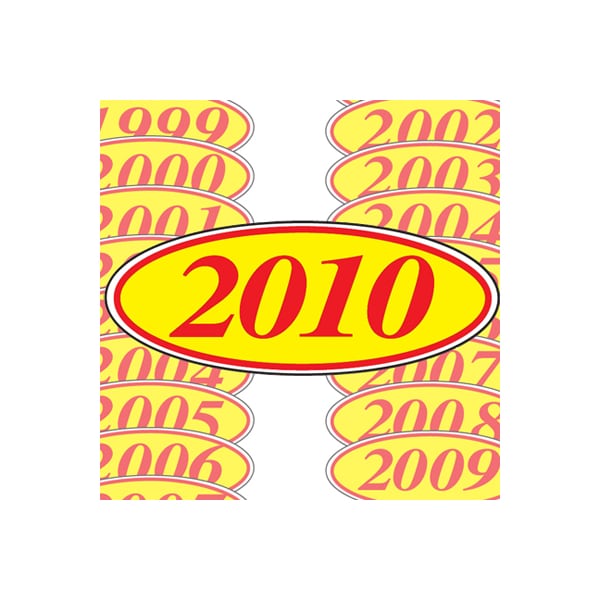 Car Dealer Depot Red & Yellow Oval Year Model Signs: 2008 Pk 198-R-08 ...