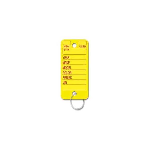 Car Dealer Depot Poly Key Tags (250 Per Box): Yellow Pk 426-YE | Zoro