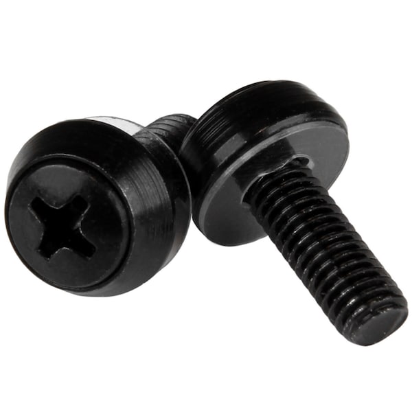 Startech.Com 50 Pack of M6 Mounting Screws - M6 x12mm Screws - Black ...