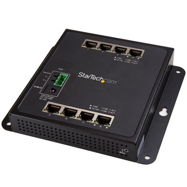 Startech.Com 8-Port Gigabit Ethernet Switch - L2 Managed - Wall Mount ...