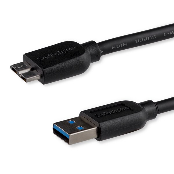 Startech.Com 20in Slim USB 3.0 Micro B Cable - A to Micro B Thin ...