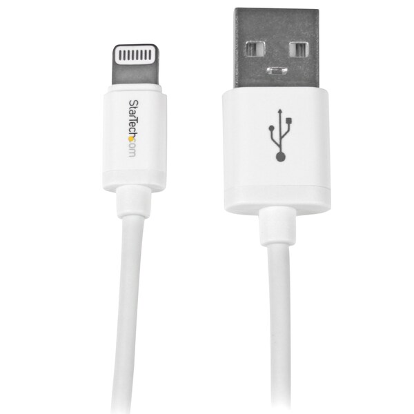 Startech.Com 1m 3ft White Apple 8-pin Lightning to USB Cable USBLT1MW ...
