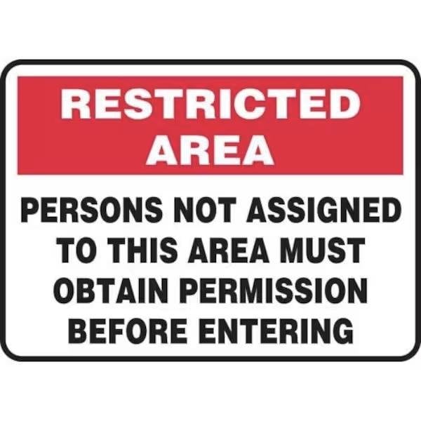 Accuform RESTRICTED AREA SAFETY SIGN PERSONS NOT MADC505XP | Zoro