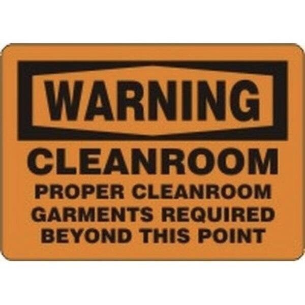 Accuform OSHA WARNING SAFETY SIGN CLEANROOM MCLR506XT MCLR506XT | Zoro
