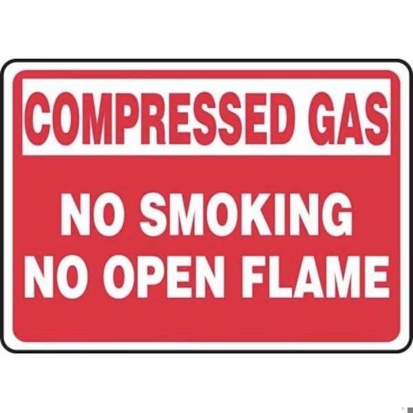 Accuform COMPRESSED GAS SAFETY SIGN NO SMOKING MCPG501VA | Zoro