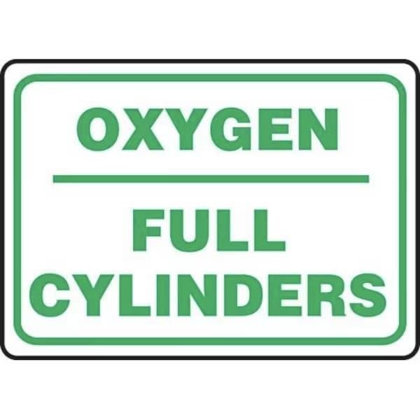 Accuform SAFETY SIGN OXYGEN FULL CYLINDERS MCPG573VA MCPG573VA | Zoro