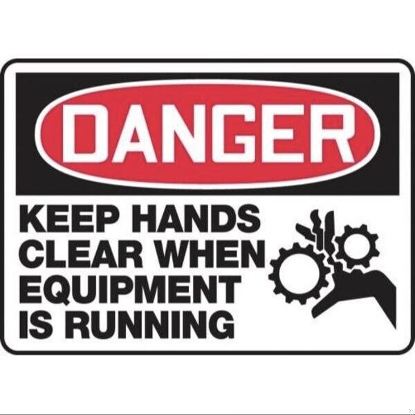 Accuform OSHA DANGER SAFETY SIGN KEEP HANDS MEQM136XT MEQM136XT | Zoro