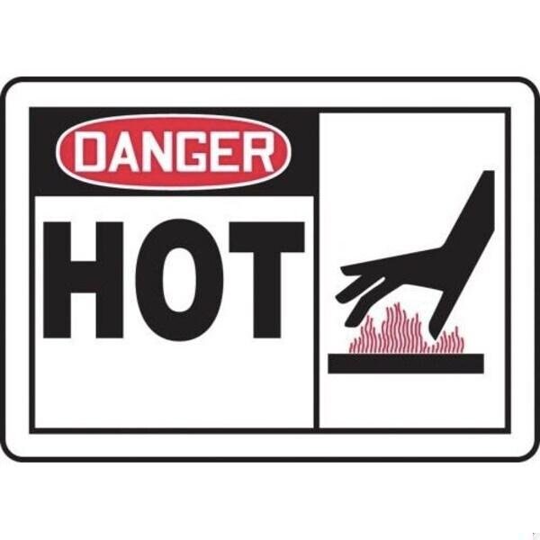 Accuform OSHA DANGER SAFETY SIGN HOT 7 in X MEQM189XT | Zoro
