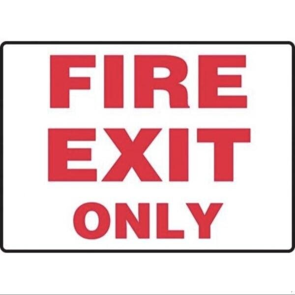 Accuform SAFETY SIGN FIRE EXIT ONLY 10 X 14 MEXT930XP MEXT930XP | Zoro