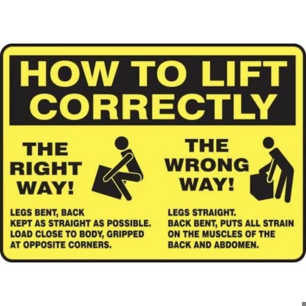 Accuform HOW TO LIFT CORRECTLY SAFETY SIGN MGNF504XL MGNF504XL | Zoro