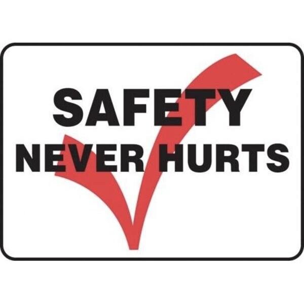 Accuform SAFETY SIGN SAFETY NEVER HURTS 10 in X MGNF528XT | Zoro