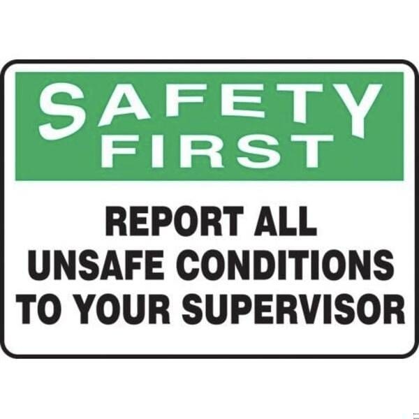 Accuform OSHA SAFETY FIRST SAFETY SIGNREPORT MGNF944XL MGNF944XL | Zoro
