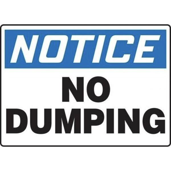 Accuform OSHA NOTICE SAFETY SIGN NO DUMPING MHSK810VA MHSK810VA | Zoro