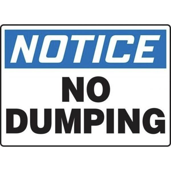 Accuform OSHA NOTICE SAFETY SIGN NO DUMPING MHSK837XT MHSK837XT | Zoro
