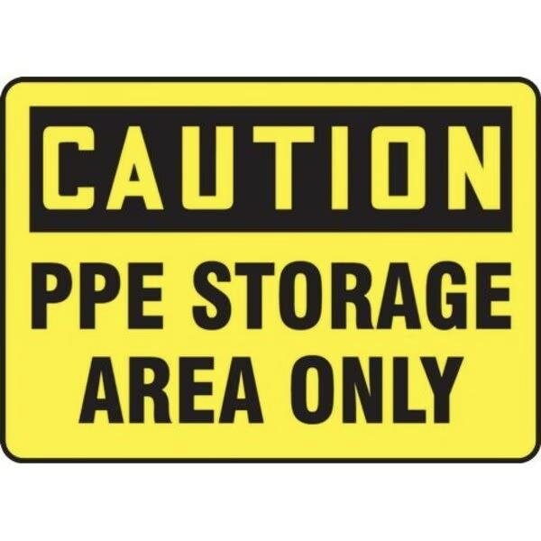 Accuform OSHA CAUTION Safety Sign PPE STORAGE MPPA692VA | Zoro