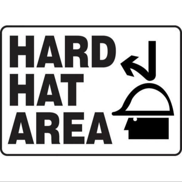 Accuform Safety Sign HARD HAT AREA 10 in x 14 in MPPE538XT | Zoro