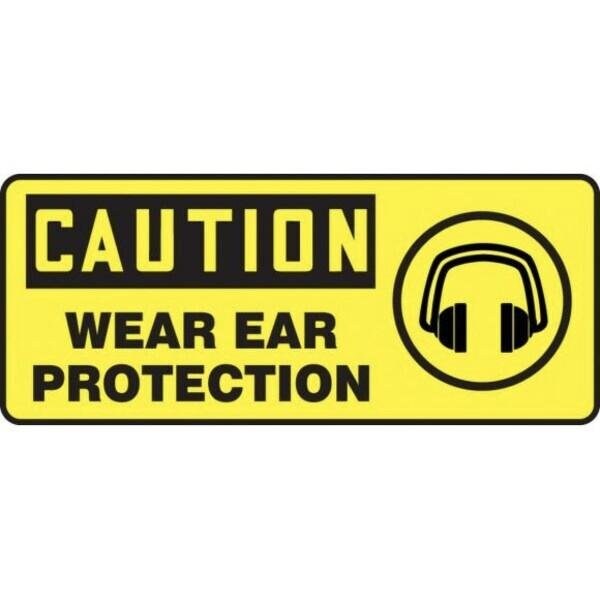 Accuform OSHA CAUTION Safety Sign WEAR EAR MPPE672VA MPPE672VA | Zoro