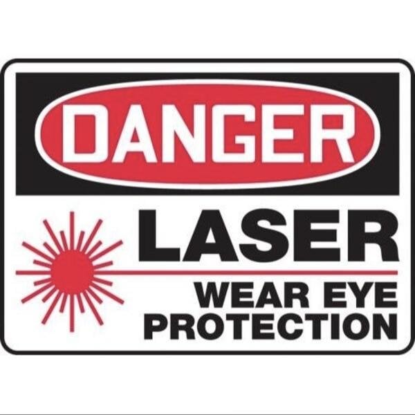 Accuform OSHA DANGER Safety Sign LASER LIGHT MRAD101XT MRAD101XT | Zoro