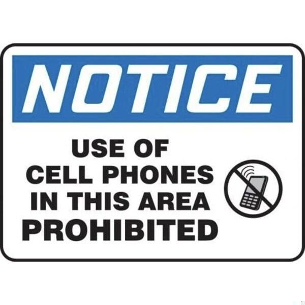 Accuform OSHA NOTICE Safety Sign USE OF CELL MRFQ804XT MRFQ804XT | Zoro
